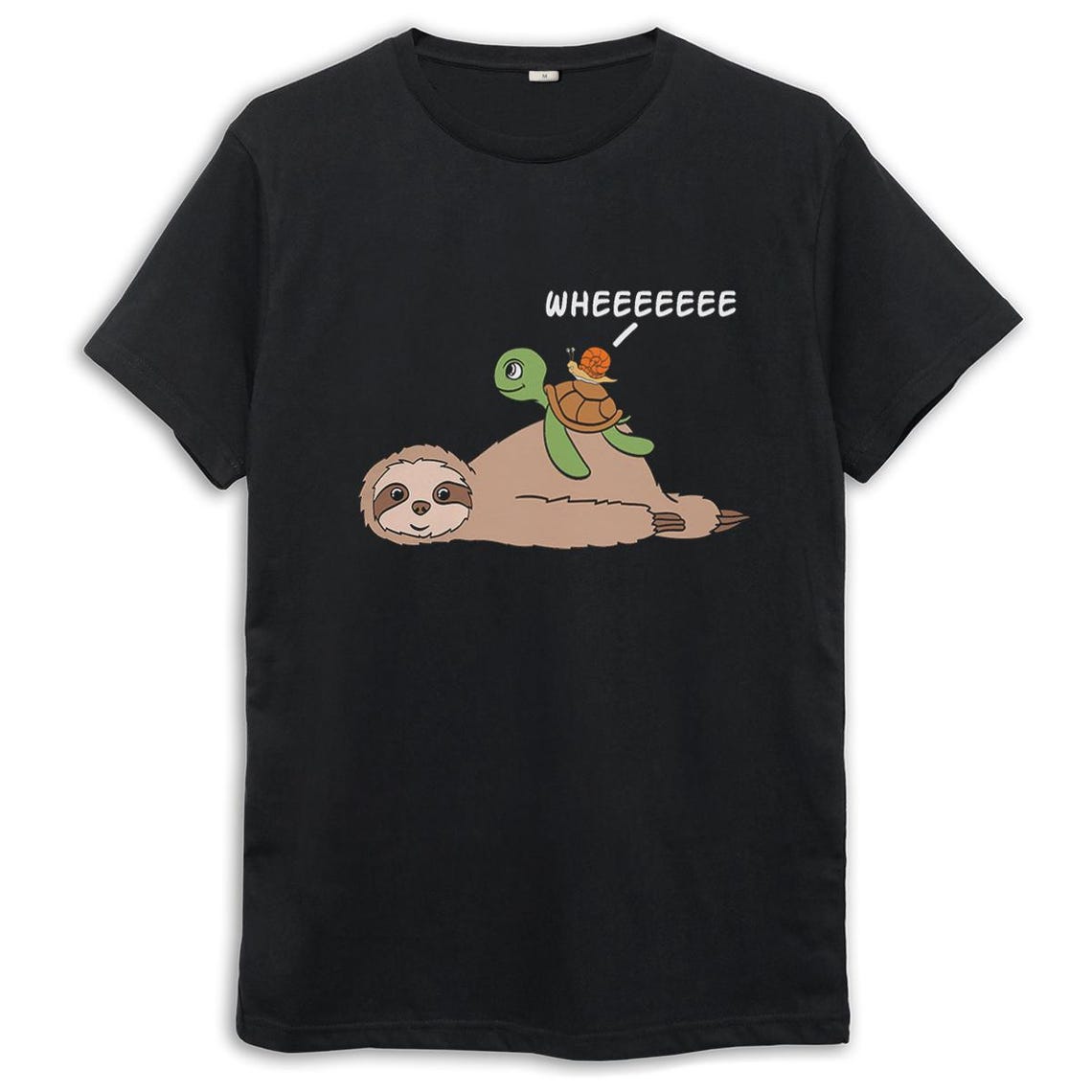 Sloth With Turtle and Snail T-shirt, Men's and Women's Sizes - Etsy
