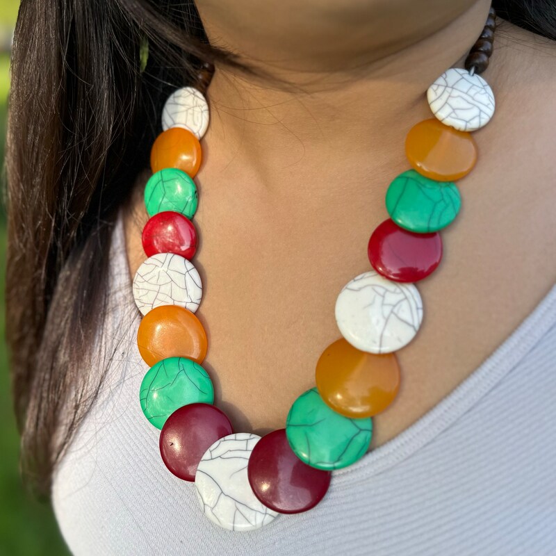 Big Bead Necklace - Etsy
