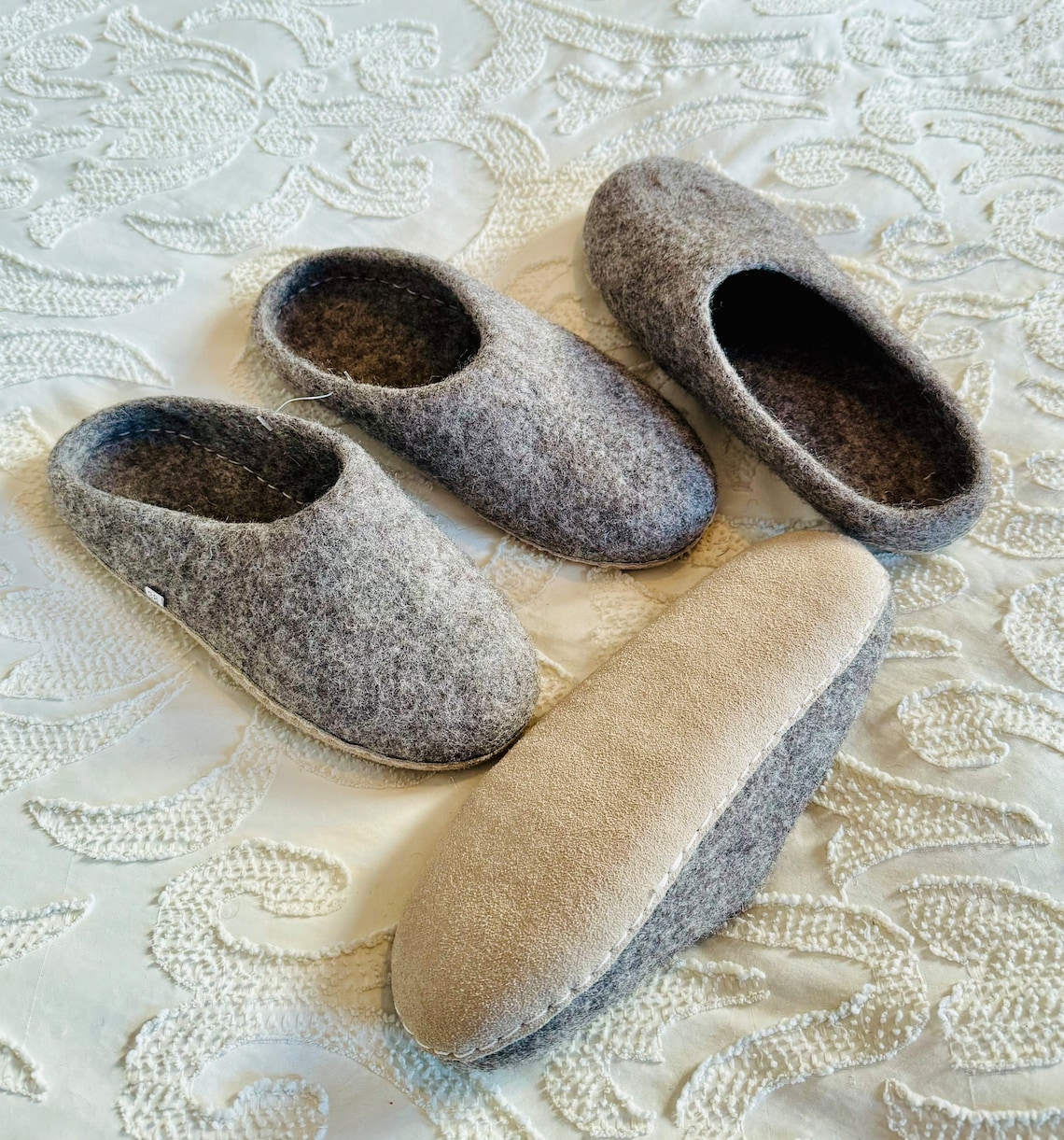 Felt Slipper |handmade Felt Slipper | Natural Wool Felt Slippers | Fair ...