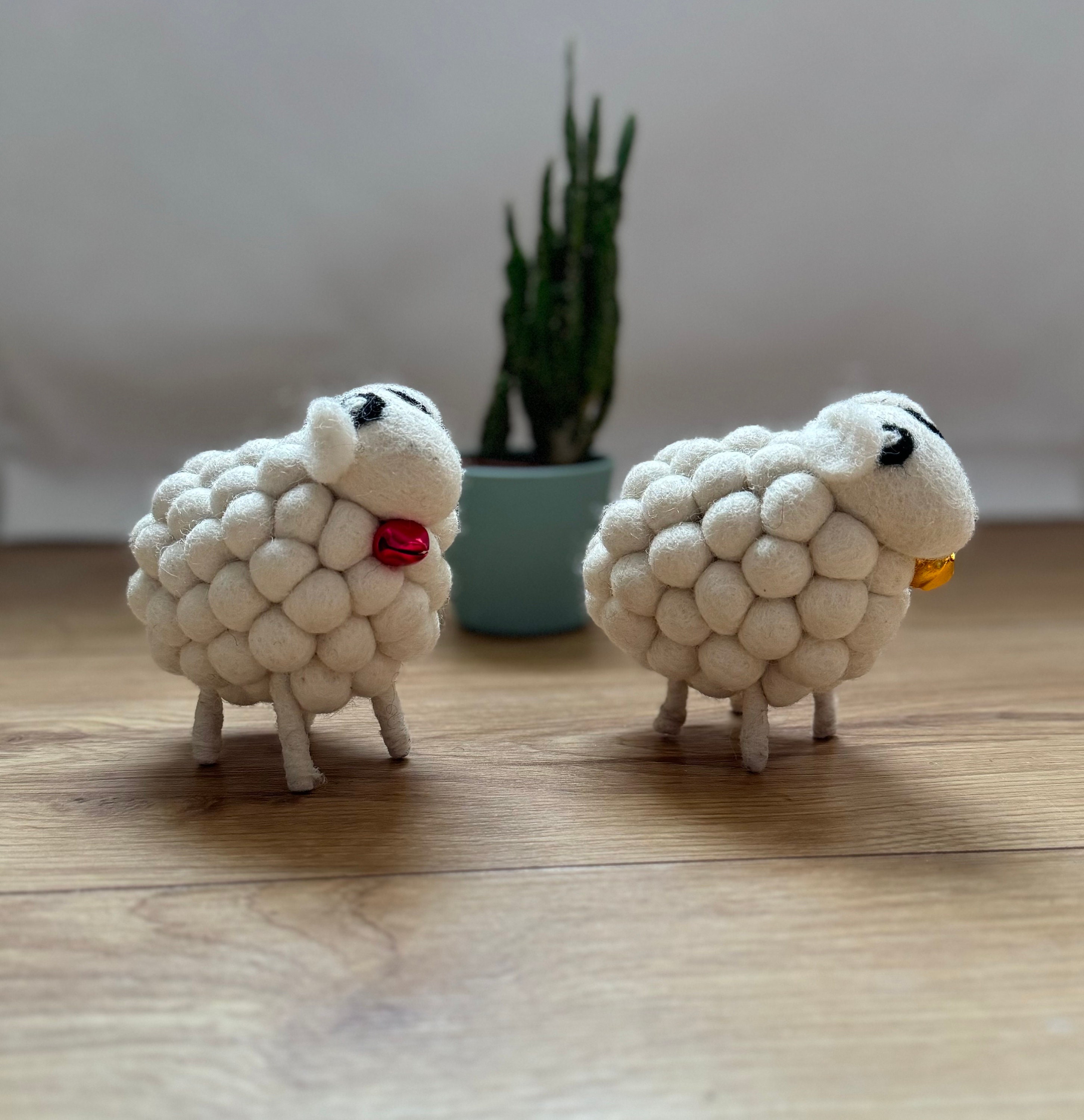 Felt Sheep | Felt Ball Sheep |felt Sheep Bauble |multicoloured Felt ...