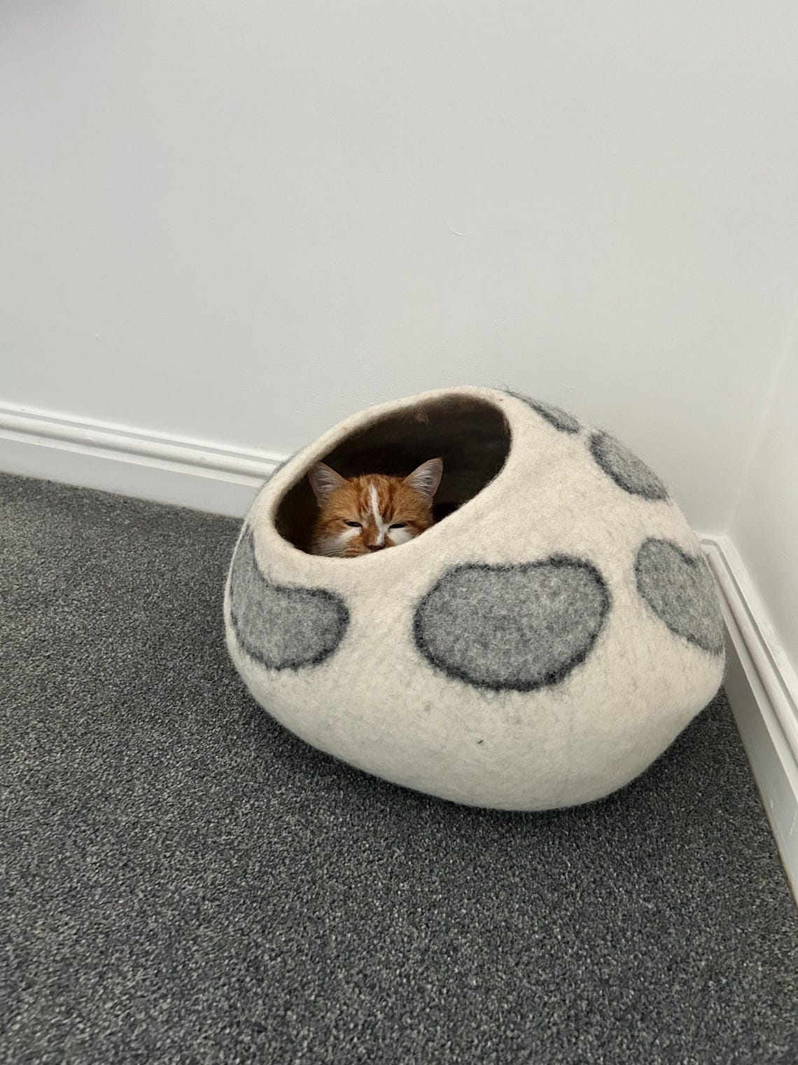 Felt Wool Cat House | Cat Bed | 44 Cm Cat Home | Felt Wool Kitten Cave ...