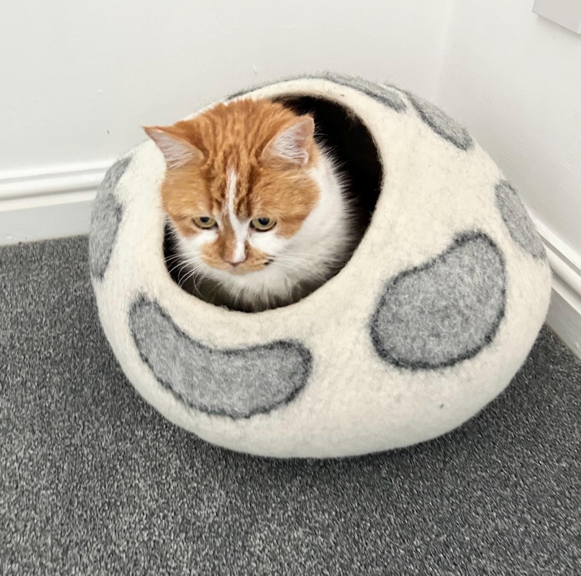 Felt Wool Cat House | Cat Bed | 44 Cm Cat Home | Felt Wool Kitten Cave ...