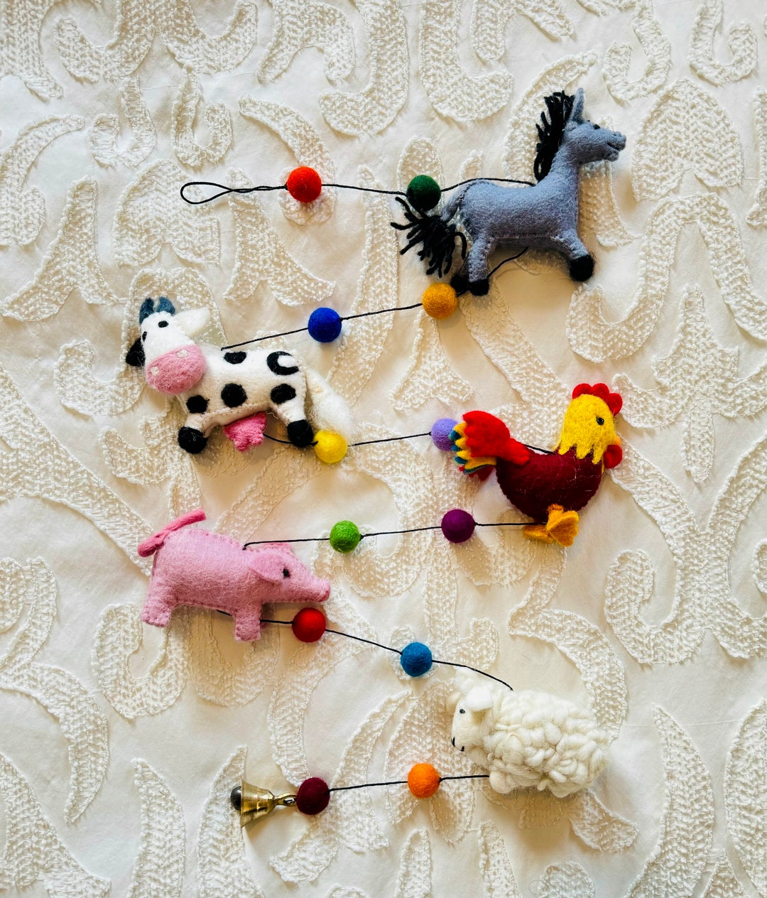 Felt Farm Animal Garland | Farming Animal Garland | Horse, Cow, Rooster ...