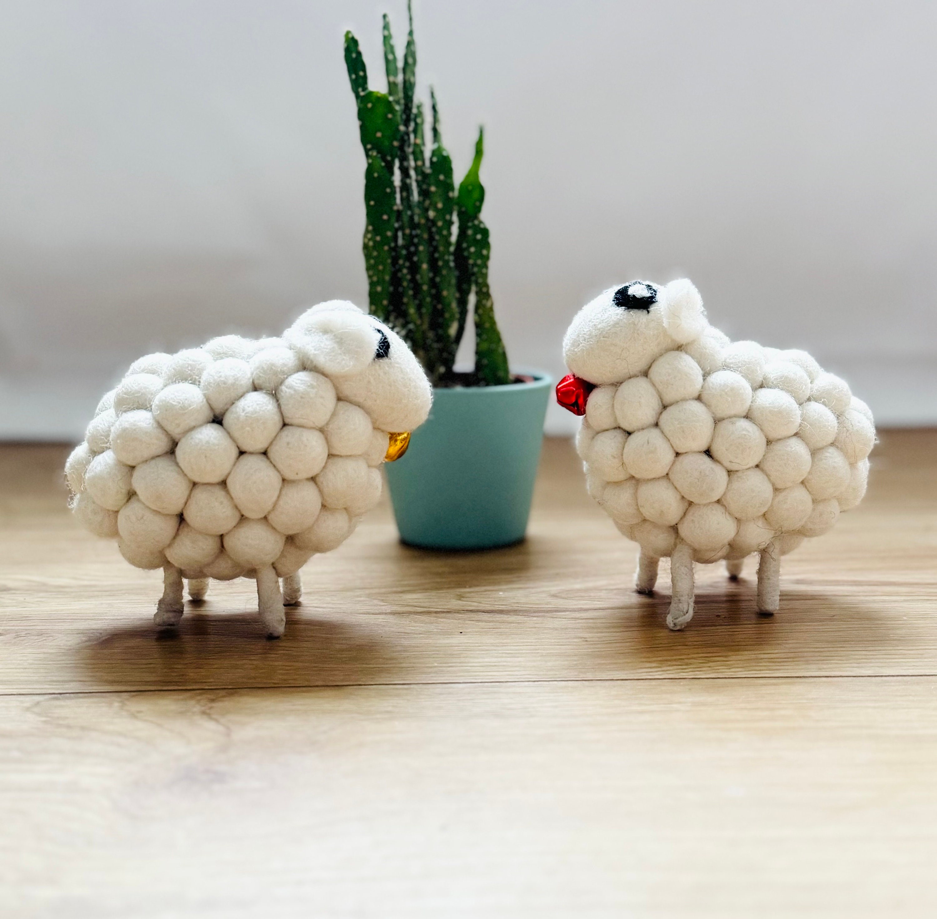 Felt Sheep | Felt Ball Sheep |felt Sheep Bauble |multicoloured Felt ...