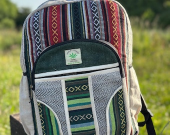 Handmade Himalayan Hemp Backpack: Eco-friendly Organic Cotton Rucksack ...