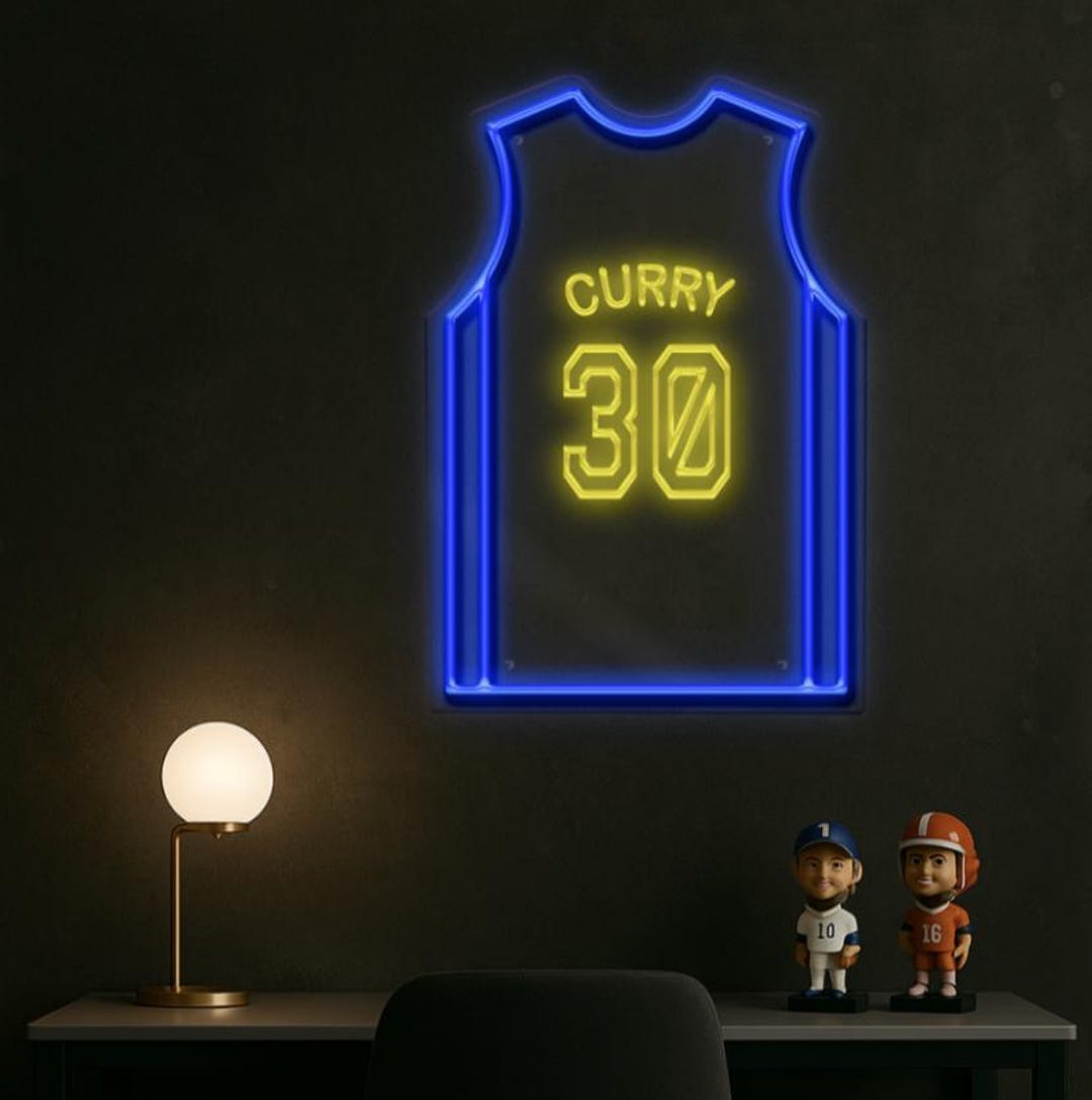 LED Basketball Jersey Sign, Custom Basketball Room Decor, LED Lights ...