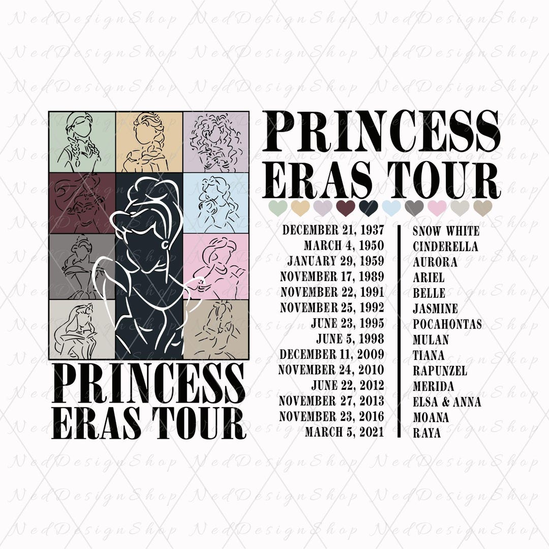 Princess Svg, the Eras Tour Princess PNG, Princess Comfort Color Png ...