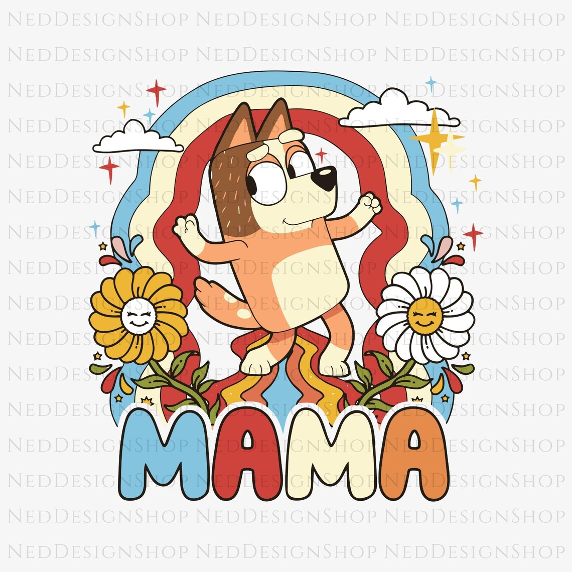 Bluey Mama Svg Png, Bluey Mama Svg, Bluey Floral Png, Bluey Mother Png ...