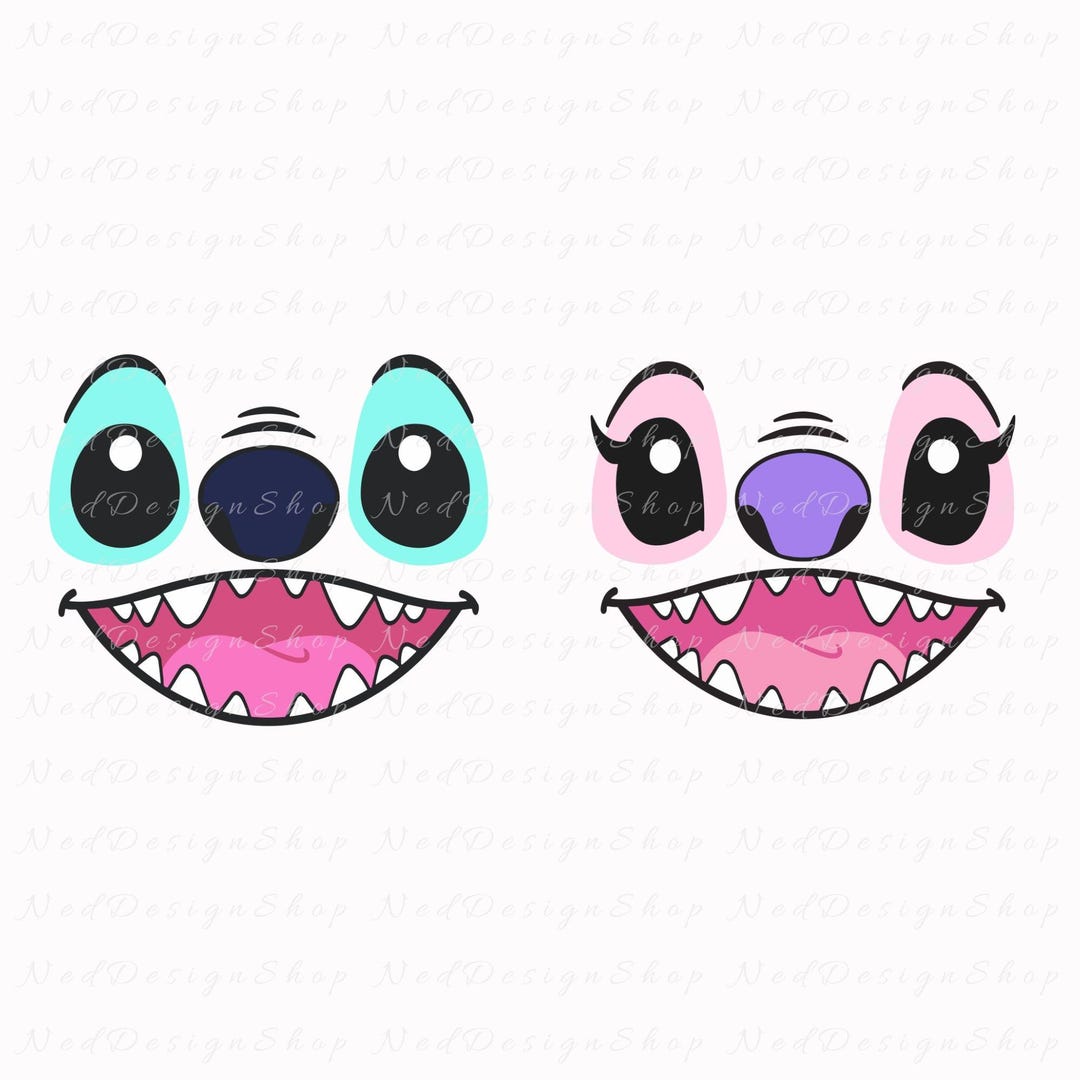 Bundle Stitch and Angel Face Svg, Stitch and Angel Face Design, Stitch ...