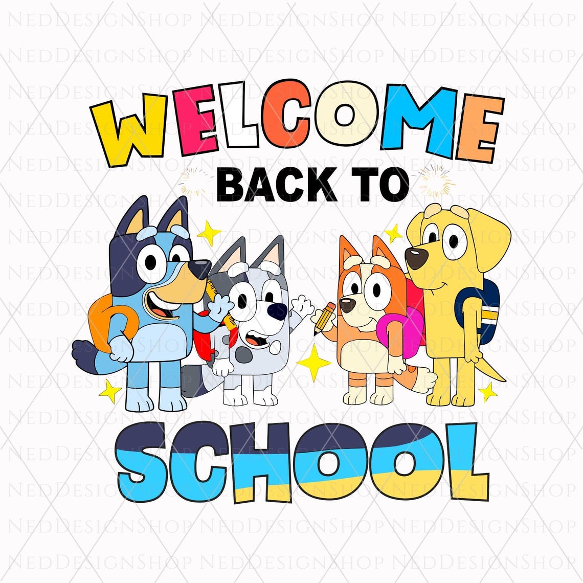 Bluey Back to School Png, Bluey First Day of School Png, Bluey School ...