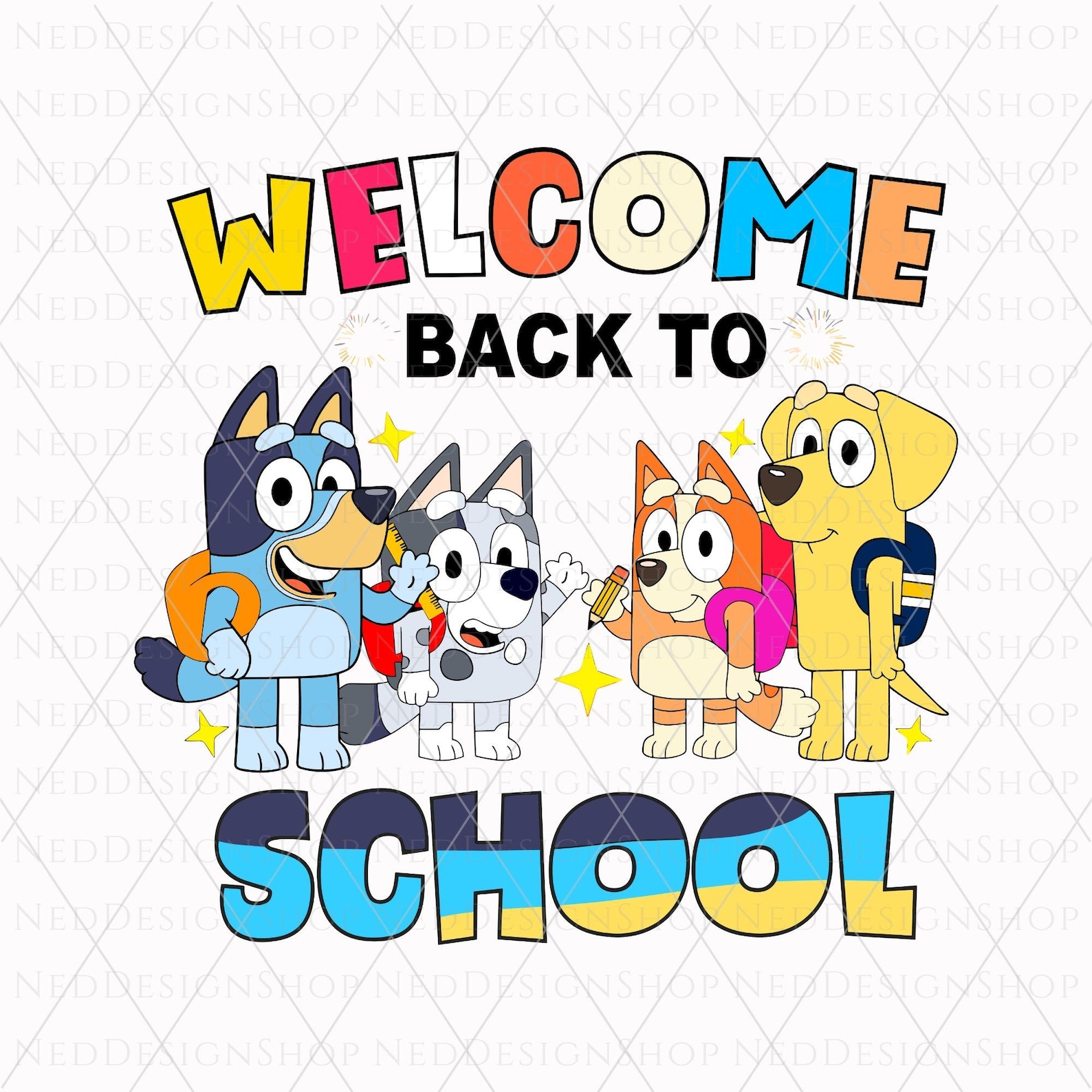 Bluey Back to School Png, Bluey First Day of School Png, Bluey School ...