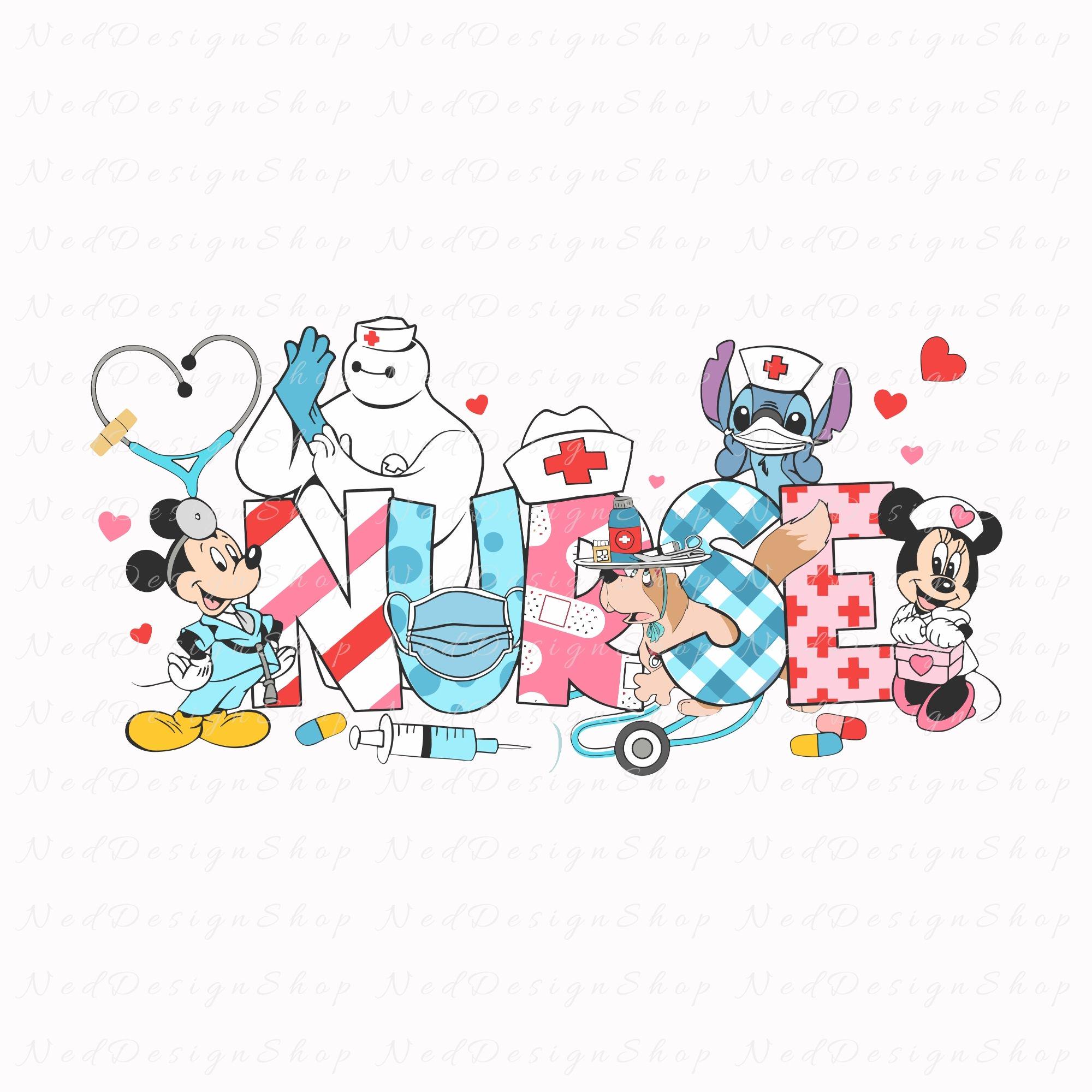 Mickey and Friends Nurse PNG File | Mickey Minnie Nurse | Labor and ...
