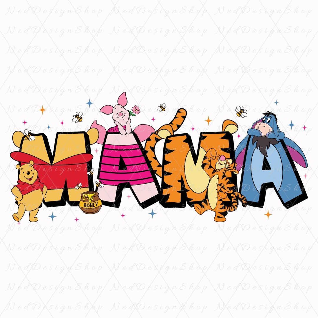 Mama Png, Winnie the Pooh Mom Png, Winnie the Pooh Png, Retro Mama Png ...