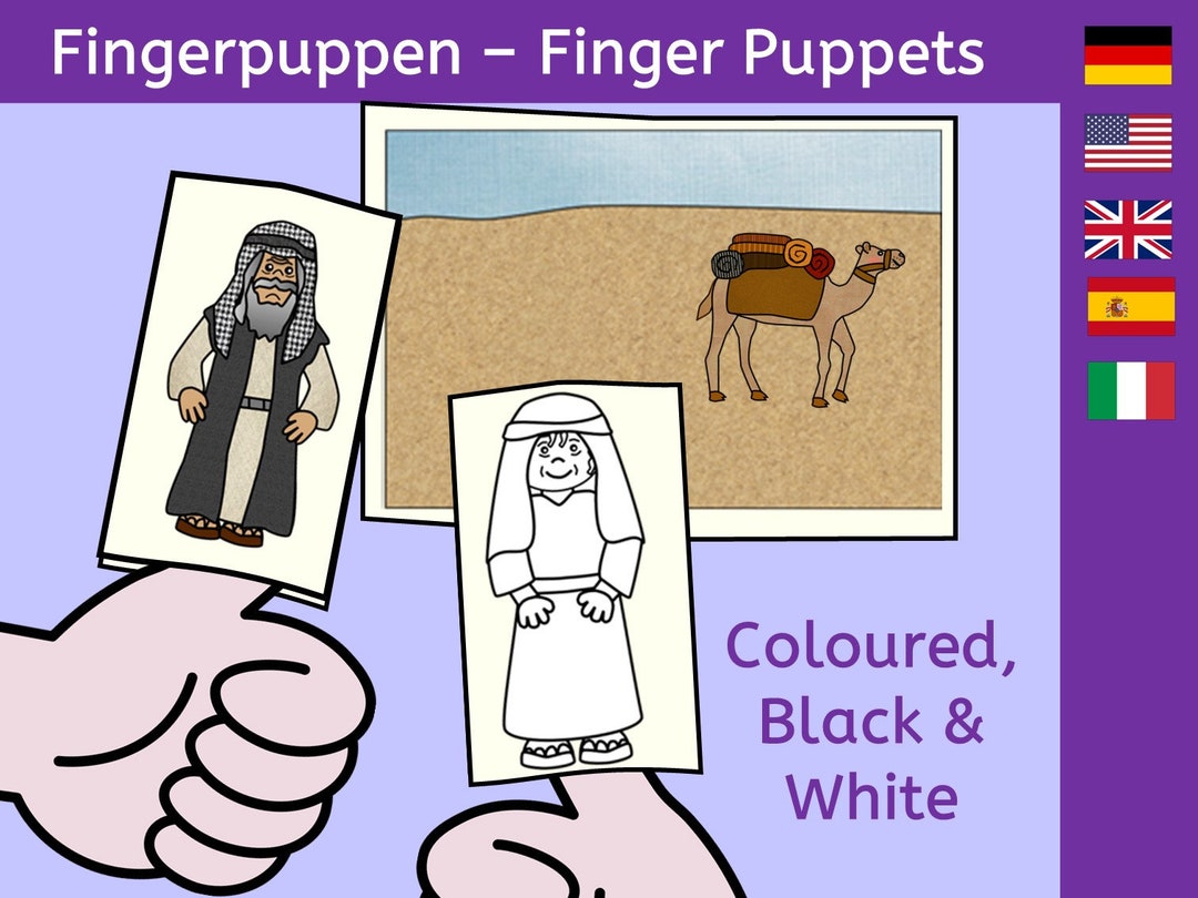 Abraham and Sarah Finger Puppets for the Bible Story Bible german ...