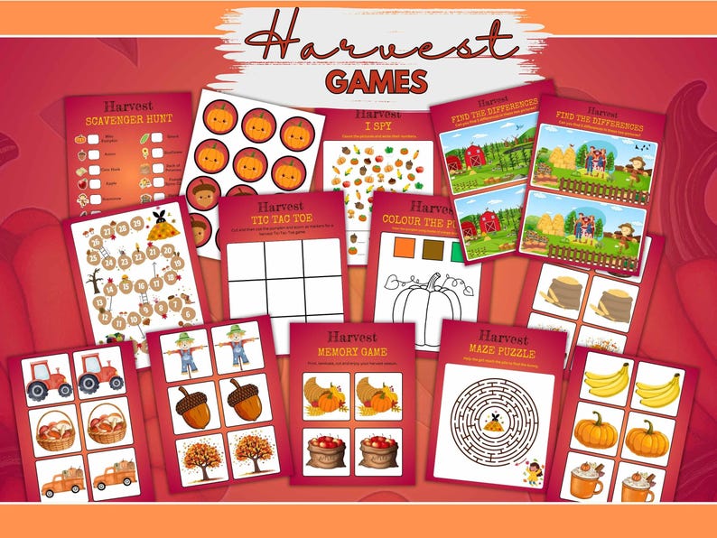 Harvest Games Printable Bundle Harvest Kids Crafts Harvest Coloring ...