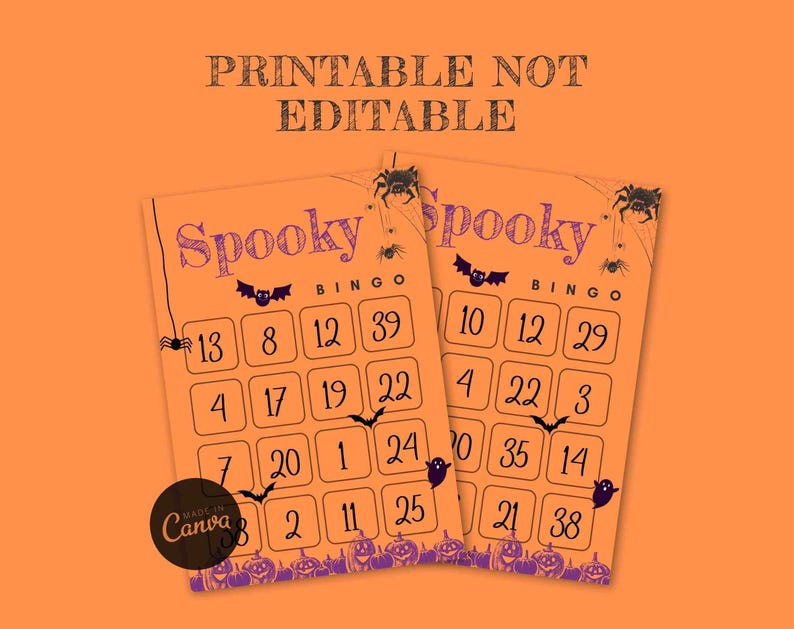 Halloween Bingo Cards Kids Halloween Activity Halloween Game Halloween ...