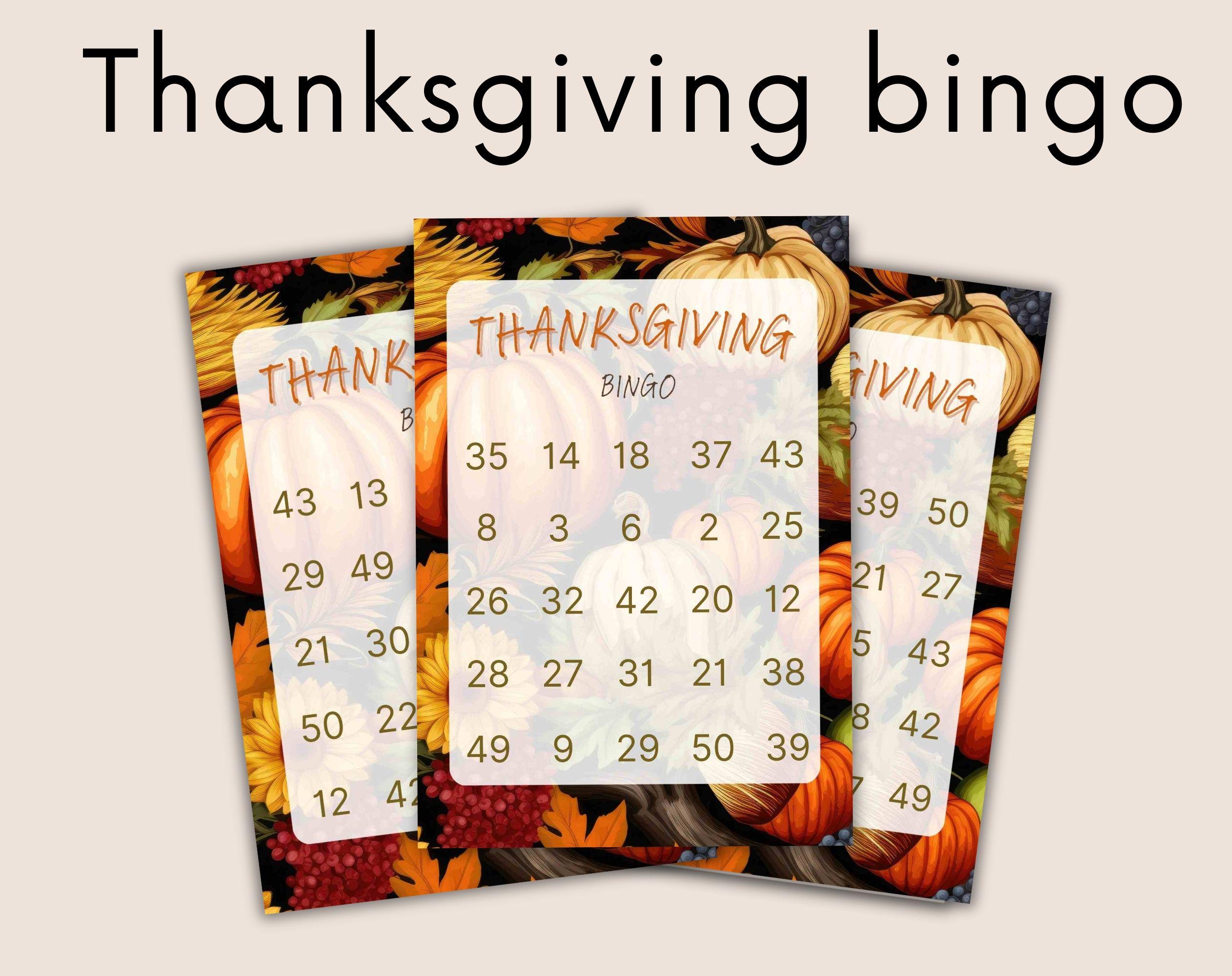 Thanksgiving Bingo Cards Thanksgiving Printable Thanksgiving Printable ...