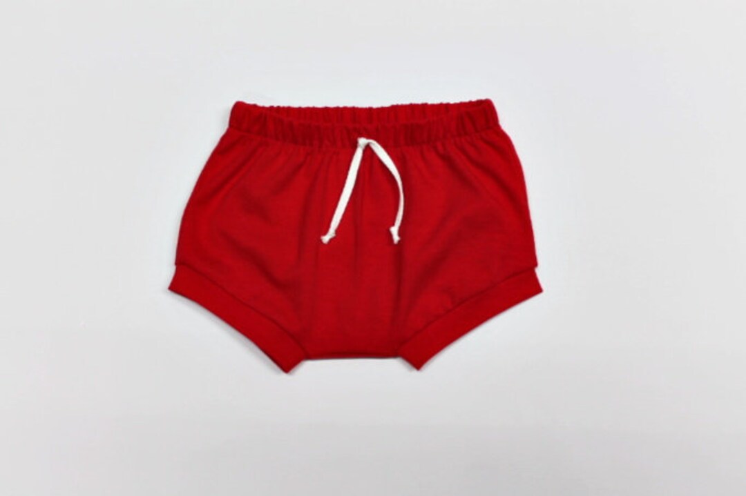 Red Shorts - Gender Neutral Shorts - Cotton Knit Bloomers - Baby Summer ...