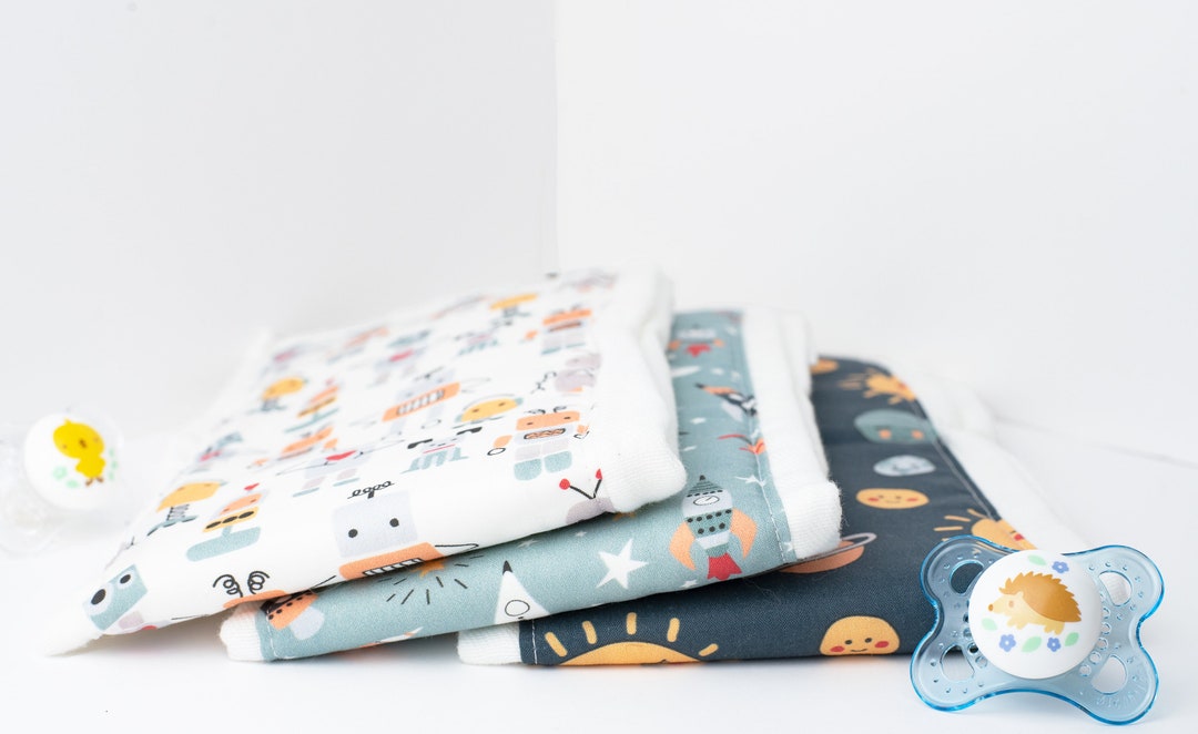 Robot Burp Cloth Set - Cotton Blend, Baby Shower Gift (3 Pk) - Etsy