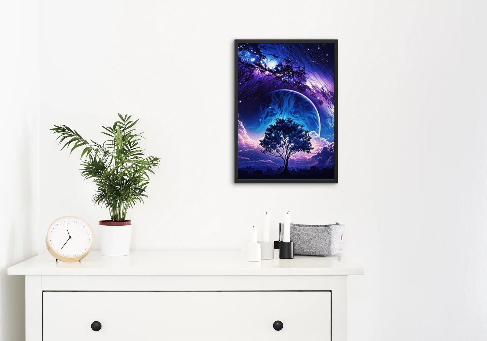 24k PNG JPG Cosmic Night Sky Digital Art Print Dreamy Starry Landscape ...