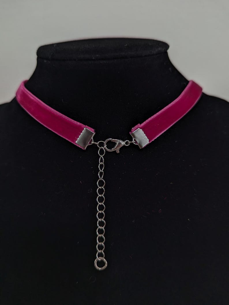 Velvet Pink Pendant Choker Necklace - Etsy