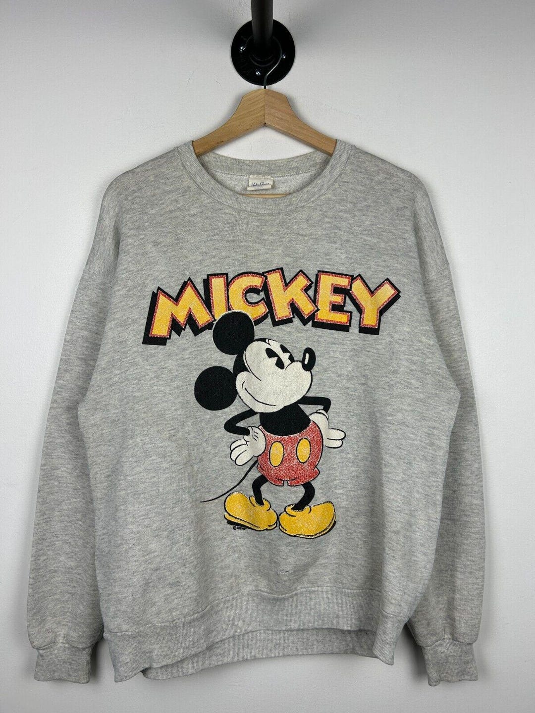 Vintage 80s Mickey Mouse Grey Crewneck Size L - Etsy