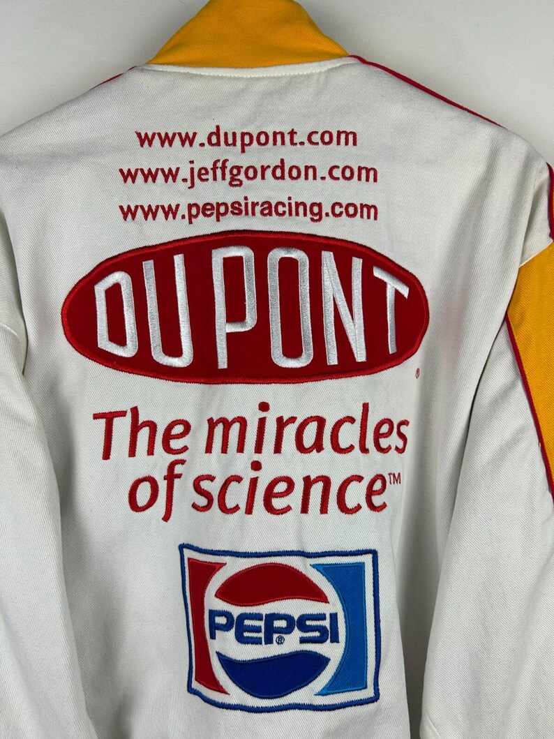 Vintage Chase Nascar Jeff Gordon Dupont Pepsi White Racing Jacket Size ...