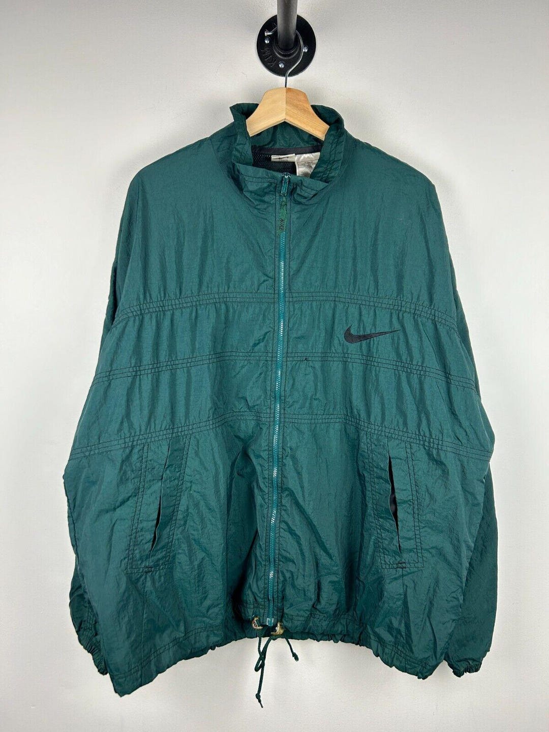 Vintage 90s Nike Mini Swoosh Forest Green Windbreaker Size XL - Etsy