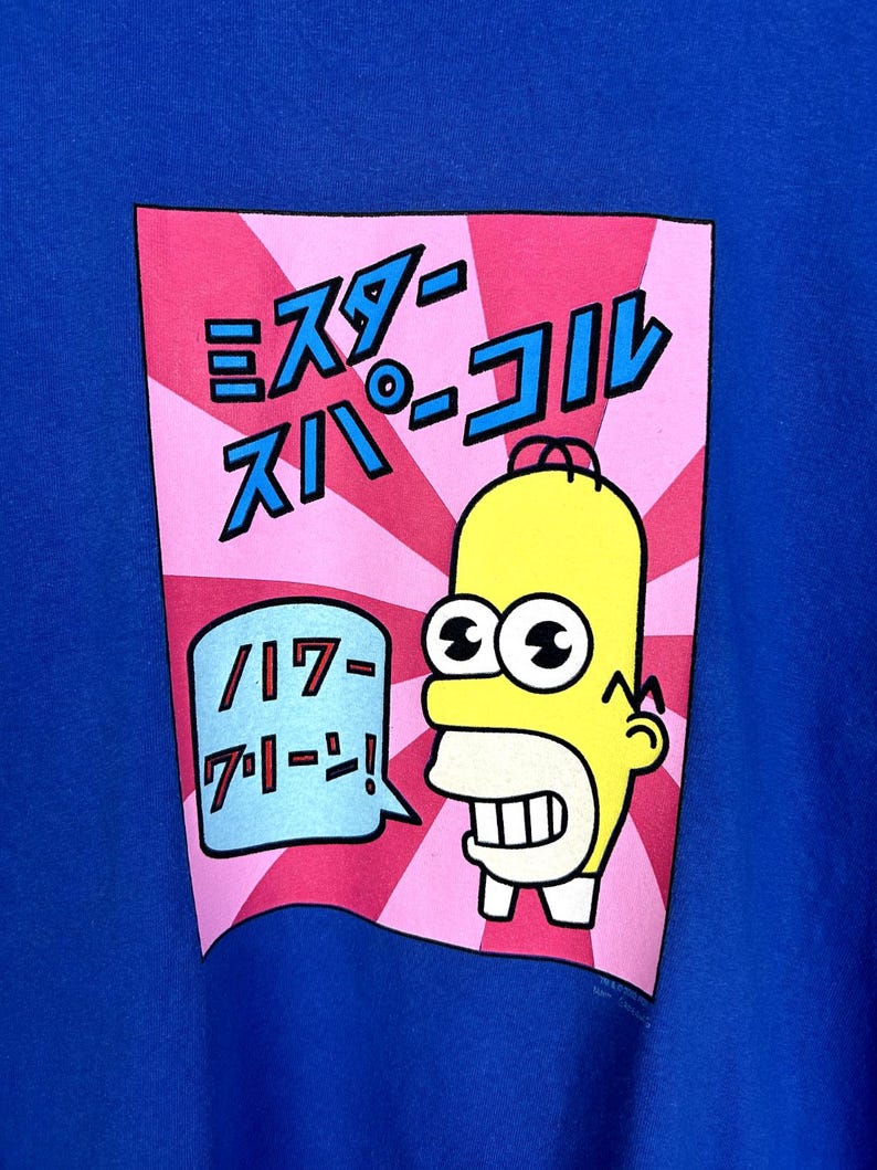 Vintage Y2K Simpsons Homer Mr Sparkle Japanese Blue Tee Size XL - Etsy