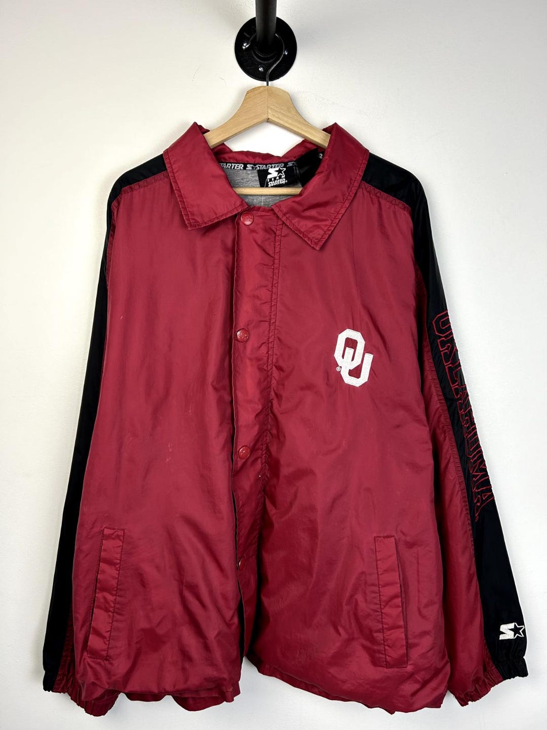 Vintage Y2K Starter Oklahoma State Red Windbreaker Size L - Etsy