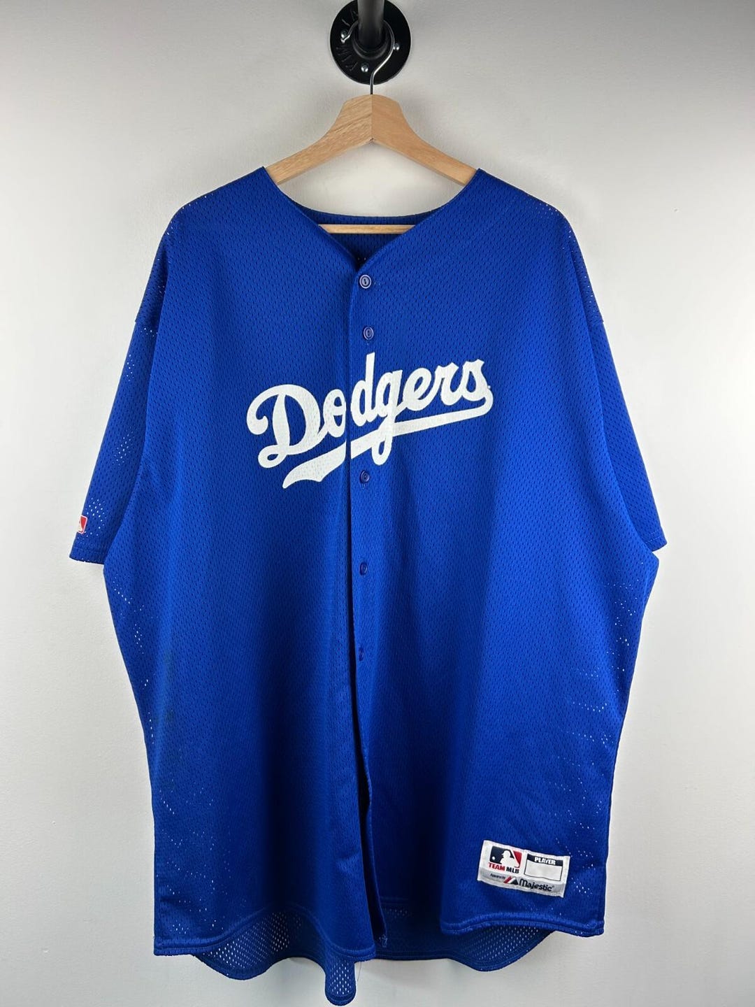 Vintage MLB Majestic Los Angeles Dodgers Blue Mesh Baseball Jersey Size ...