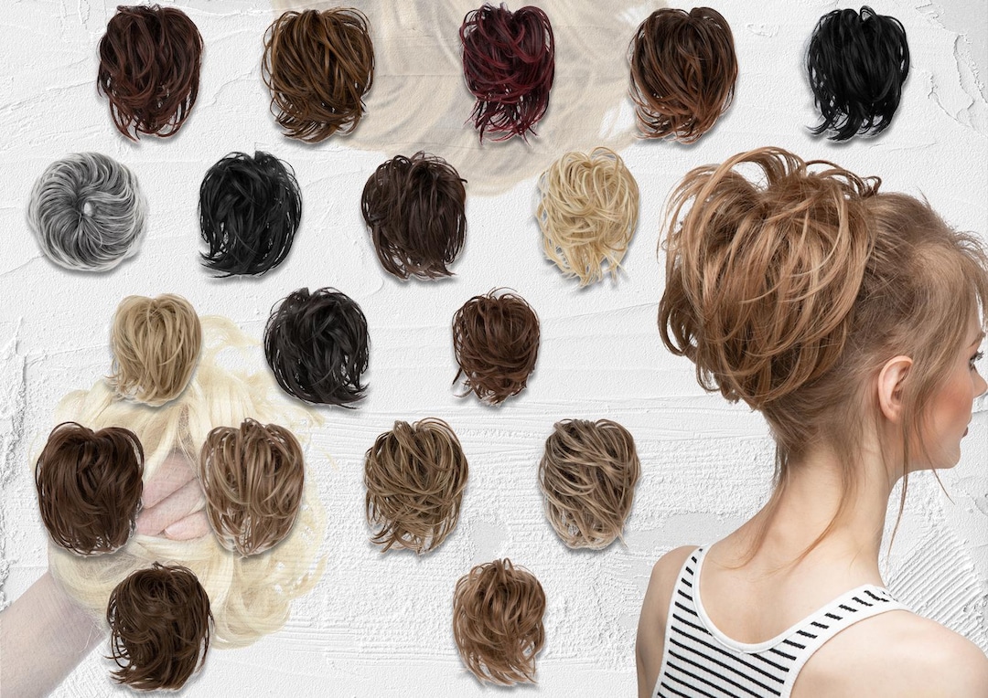 Messy Ponytail Bun Hair Piece, Instant High Updo Extension, Tousled ...