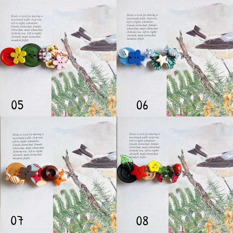 Handmade Button Hair Clip, OOAK Handmade Button Art Barrette, Cute ...