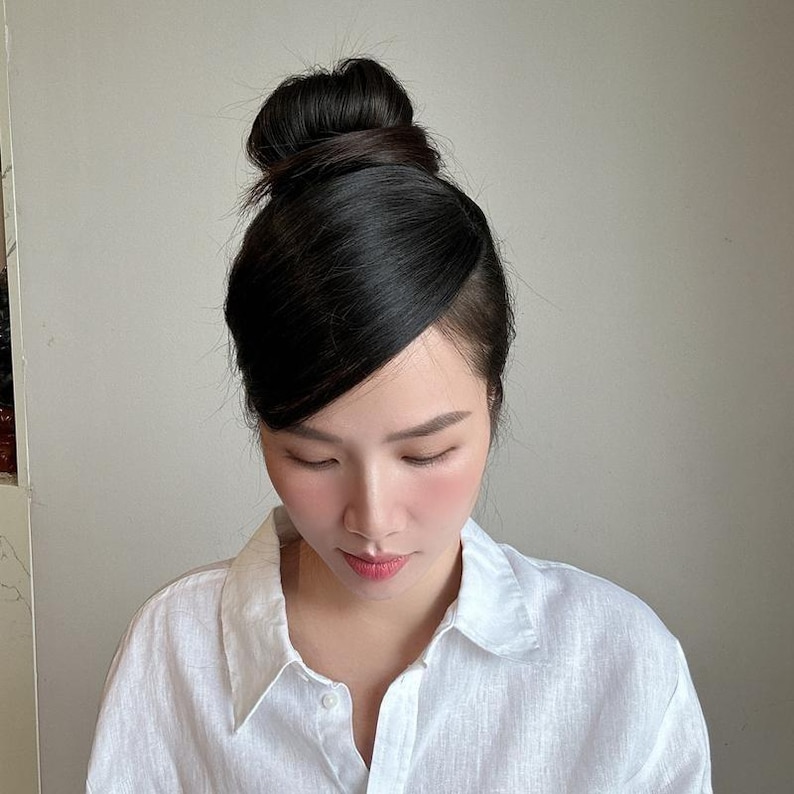 Handmade Clip in Bangs Extensions, Clean Angled Side Bangs, Real Human ...