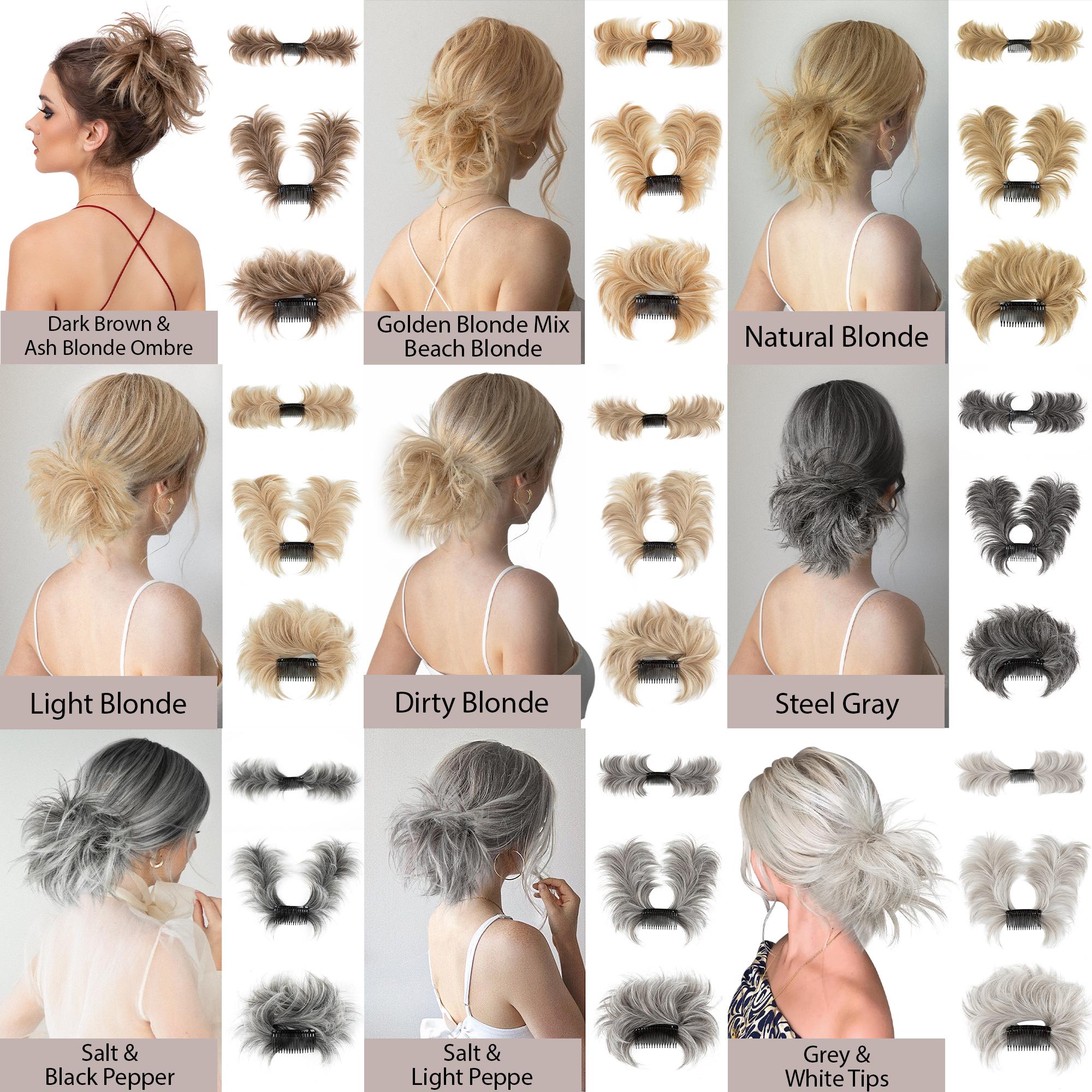 Synthetic Curly Messy Bun Hair Extensions, Clip-in Hair Bun for Women ...