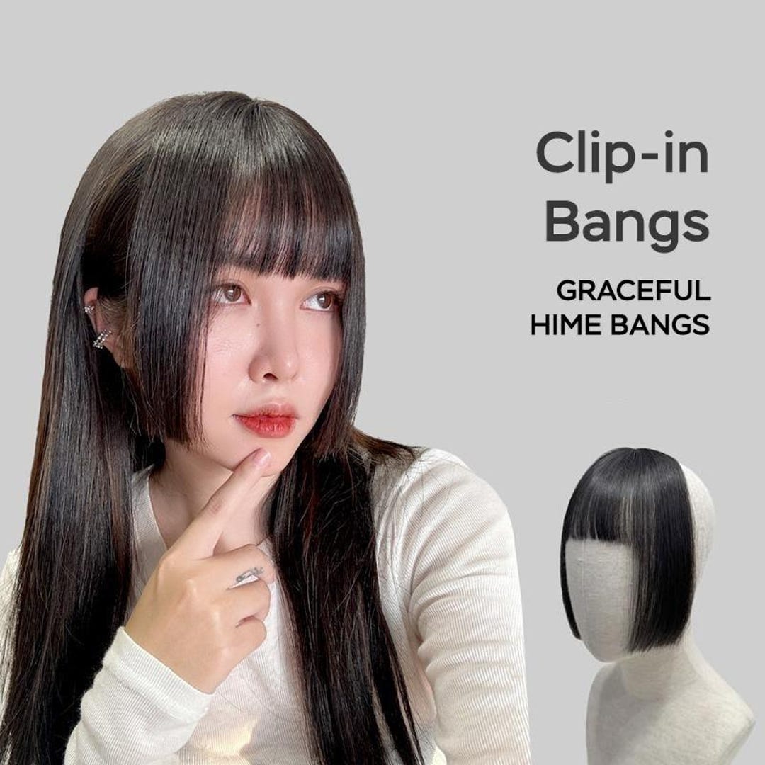 Handmade Clip in Bangs Extensions, Graceful Hime Bangs, Real Human Hair ...