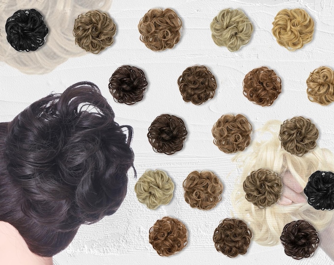 Human Hair Buns Chignon Ponytail Hairpiece Updo Donut Real Hair ...