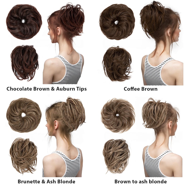 Messy Ponytail Bun Hair Piece, Instant High Updo Extension, Tousled ...