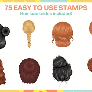 Procreate Stamps: Hair Mastery Collection, 75 Male and Female Hair ...