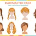 Procreate Stamps: Hair Mastery Collection, 75 Male and Female Hair ...