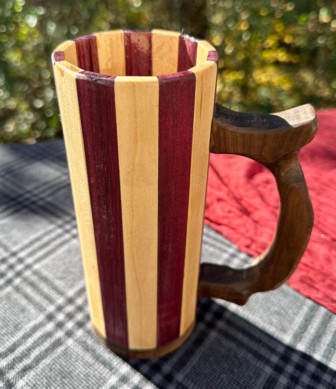 Purpleheart and Maple Handmade Wooden Tankard, Quality Renaissance ...
