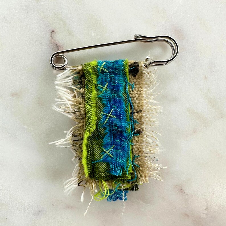 Upcycled Fabric Brooch - Hand-embroidered Good Luck Charm - Etsy