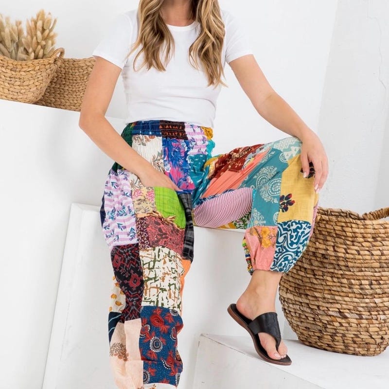 Patchwork Pants - Etsy