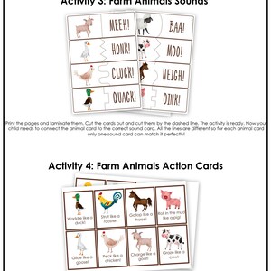 Farm Animals Learning Pack | Three Part Cards | Flash Cards for Kids ...
