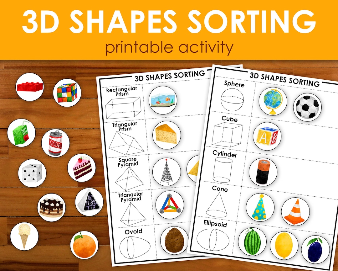 3D Shapes Sorting Activity | Preschool Printables for Kids | Learning ...