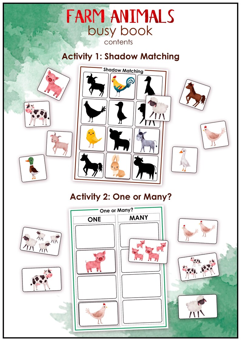 Farm Animals Busy Book | Printable Kindergarten Binder for Toddlers ...