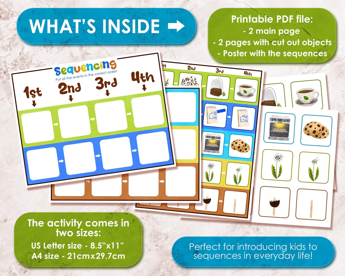 Sequencing Activity for Kids Printable Preschool Educational Game ...