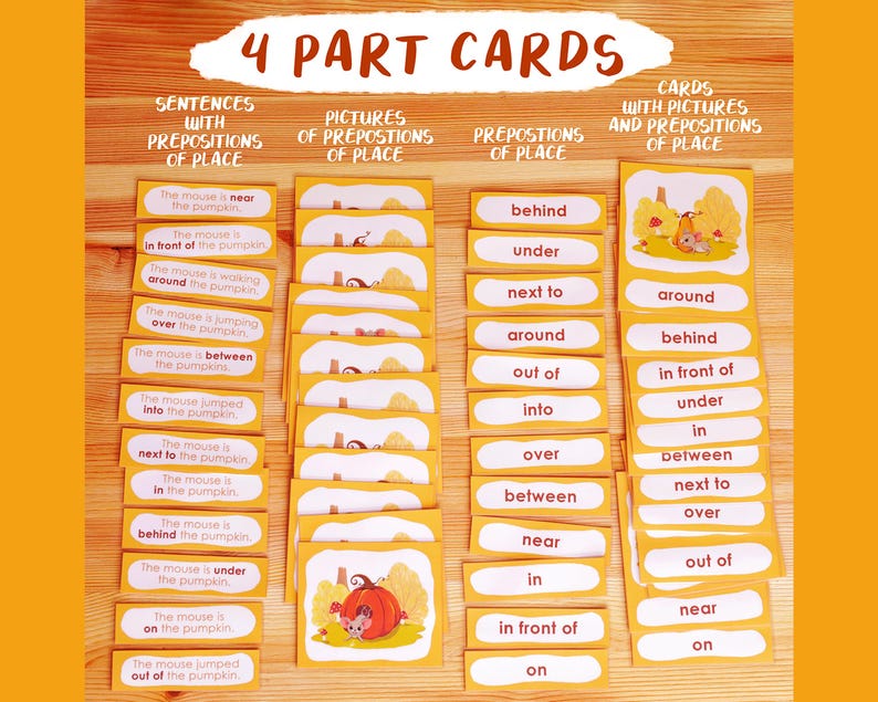 Fall Prepositions of Place Printable Activity Autumn English Language ...