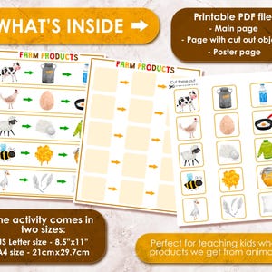 Farm Products From Animals Printable Preschool Activity, Homeschool ...
