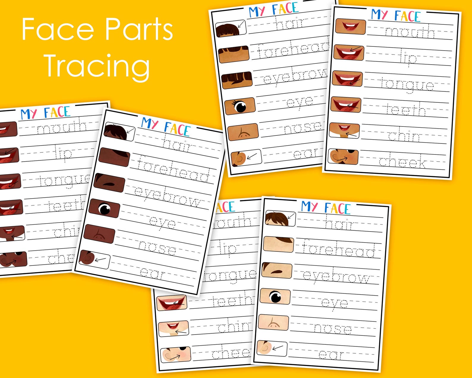 My Face Parts Printable Homeschool Activity for Kids | Toddler Science ...